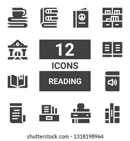 Reading Icon Set Collection 12 Filled Stock Vector (Royalty Free ...