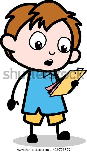 Reading Instruction School Boy Cartoon Character Stock Vector (Royalty ...