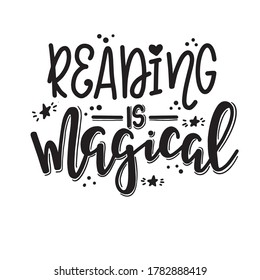 Reading Magical Hand Drawn Typography Poster Stock Vector (Royalty Free ...