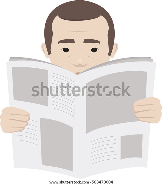 Reading Newspaper Vector Illustration Stock Vector (Royalty Free ...