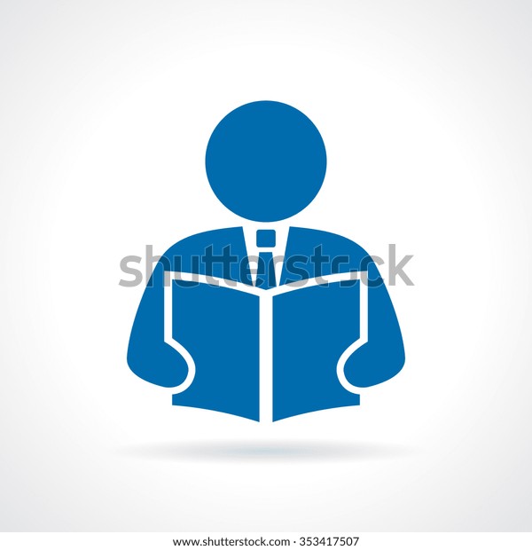 Reading Symbol Isolated On White Background Stock Vector (Royalty Free ...