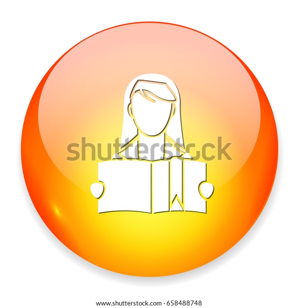 Reading Woman Icon Stock Vector (Royalty Free) 658488748 | Shutterstock