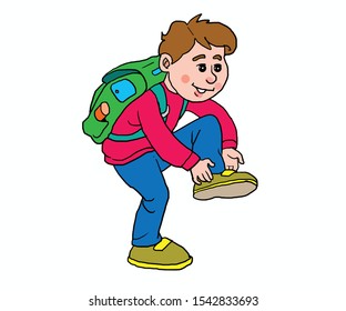 Ready School Kid Hand Drawing Cartoon Stock Vector (Royalty Free ...