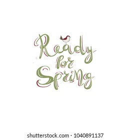 Ready Spring Handdrawn Illustration Lettering Cute Stock Vector ...
