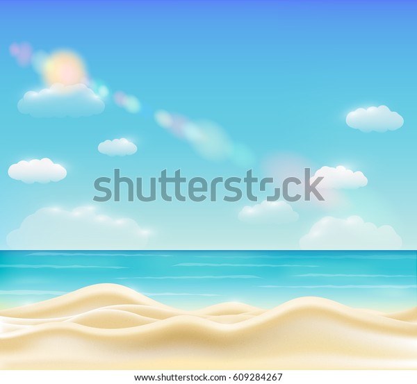 Real Beautiful Bright Sea Sand Beach Stock Vector (Royalty Free ...