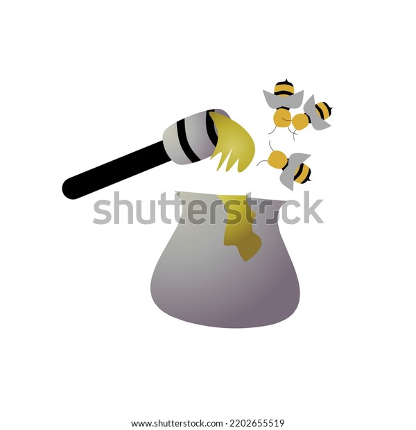 Real Bee Honey Vector Illustration Stock Vector (Royalty Free ...