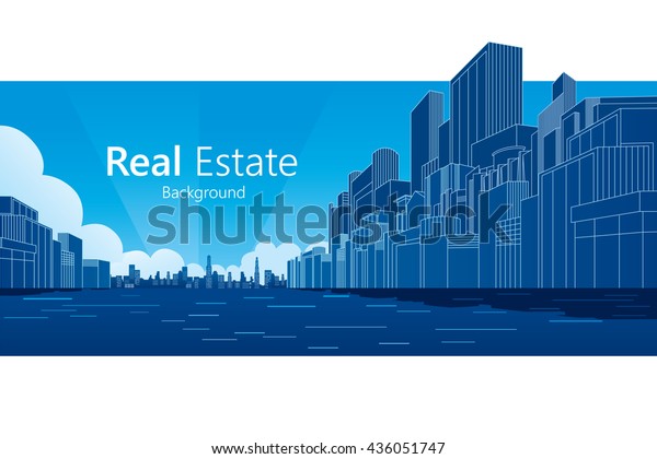 Real Estate Background Vector Illustration Stock Vector (Royalty Free ...