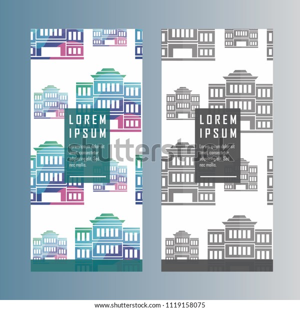 Real Estate Banner Building Pattern Background Stock Vector (Royalty ...