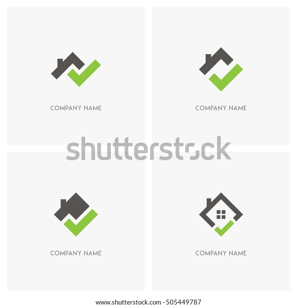 Real Estate Check Mark Vector Logo Stock Vector (Royalty Free ...