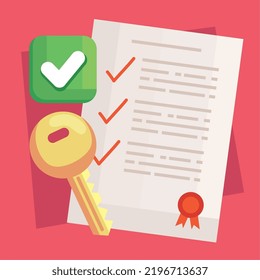 Real Estate Contract Key Stock Vector (Royalty Free) 2196713637 ...