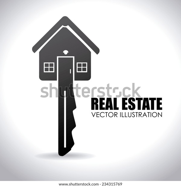 Real Estate Design Over White Background Stock Vector (Royalty Free ...