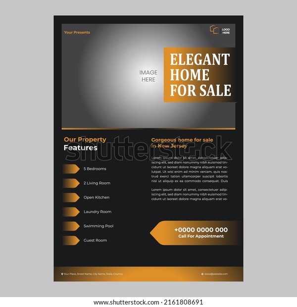 Diseño de volante inmobiliario, plantilla de: vector de stock (libre de ...