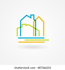 Real Estate Logo Home Logotype Three Stock Vector (Royalty Free ...