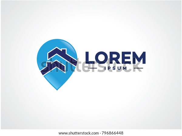 Real Estate Point Logo Template Design Stock Vector (Royalty Free ...