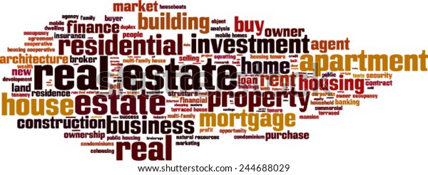 Real Estate Word Cloud Concept Vector Stock Vector (Royalty Free ...