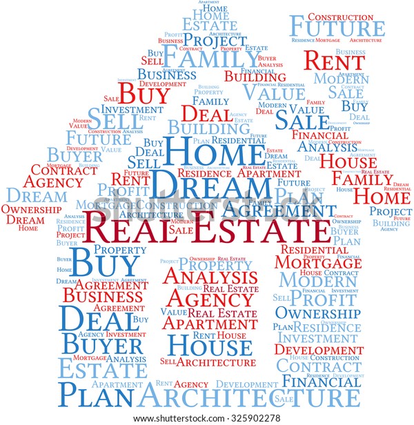 Real Estate Word Cloud On White Stock Vector (Royalty Free) 325902278 ...