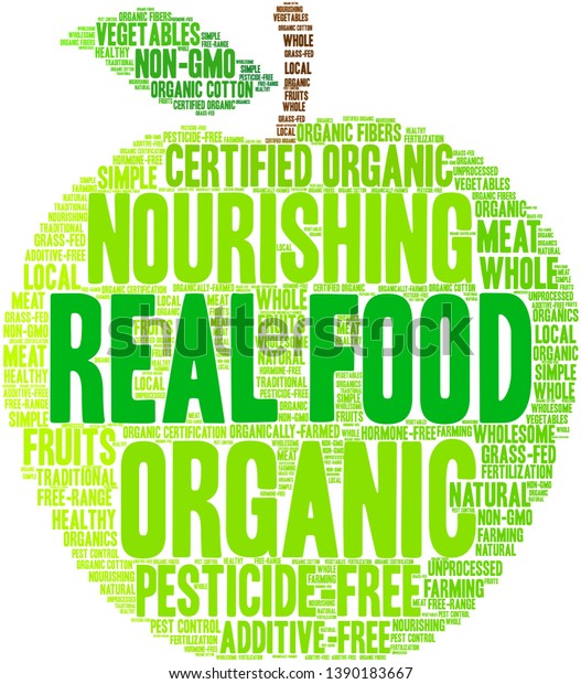 Real Food Word Cloud On White Stock Vector (Royalty Free) 1390183667 ...