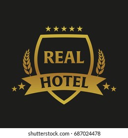 Real Hotel Logo Emblem Vector Logo Stock Vector (Royalty Free ...