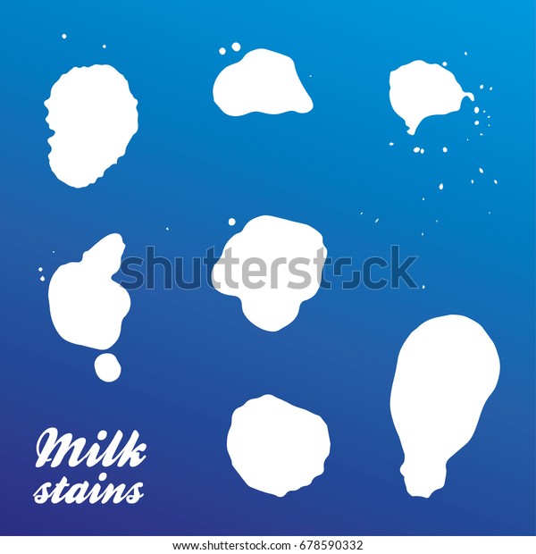 Real Milk Stains Set Silhouettes Isolated Stock Vector (Royalty Free ...