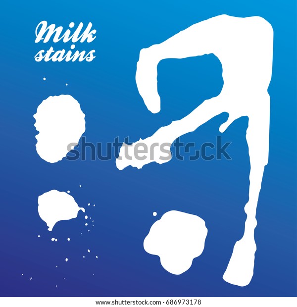 Real Milk Stains Set Silhouettes Isolated Stock Vector (Royalty Free ...
