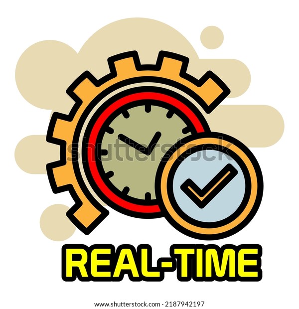 Real Time Icon Real Time Sticker Stock Vector (Royalty Free) 2187942197 ...