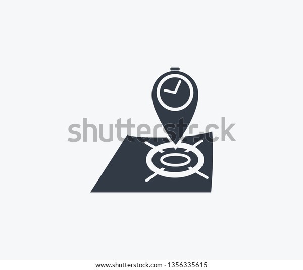Real Time Location Icon Isolated On Stock Vector (Royalty Free) 1356335615