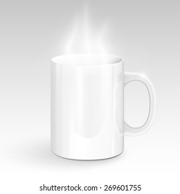 Realisctic White Mug Steam Vector Stock Vector (Royalty Free) 269601755 ...