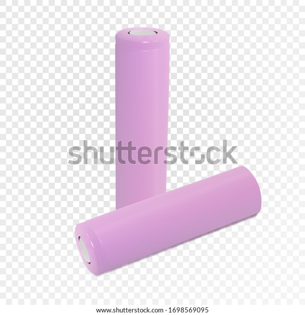 Realistic 18650 Battery Battery Light Pink Stock Vector (Royalty Free ...