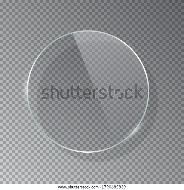 Realistic 3d Circle Glass Frame Isolated Stock Vector (Royalty Free ...