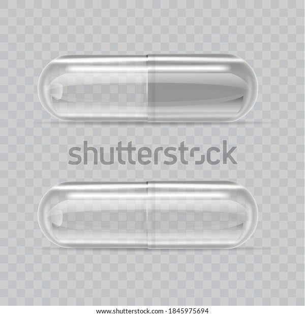 Realistic 3d Detailed Empty Pill Capsules Stock Vector (Royalty Free ...