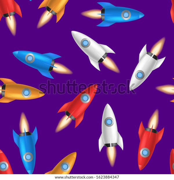 Realistic 3d Detailed Rocket Space Ship Stock Vector (Royalty Free ...