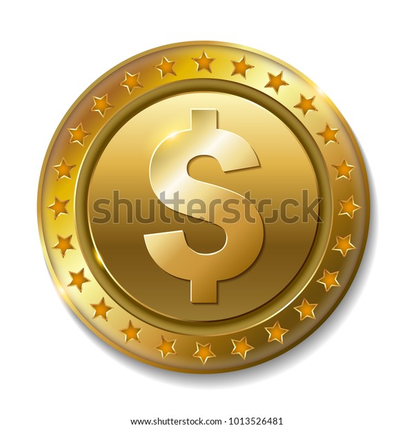Realistic 3d Gold Dollar Coin Isolated Stock Vector (Royalty Free ...