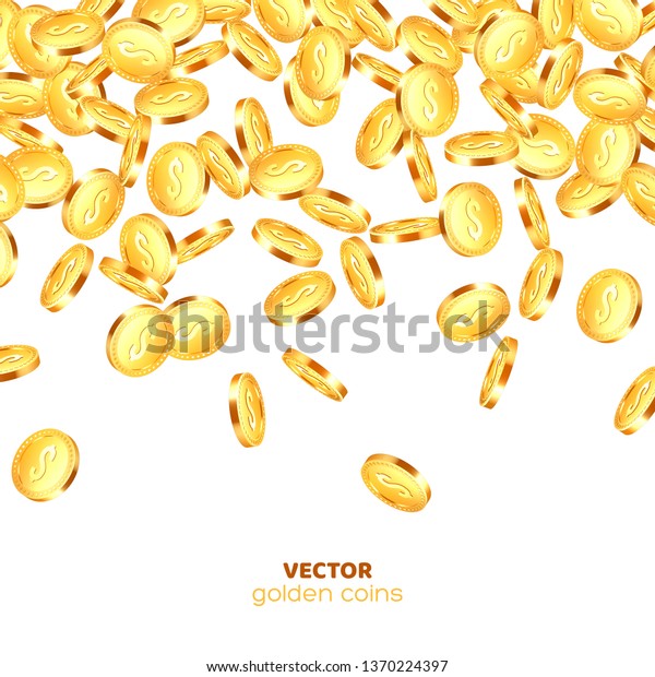 Realistic 3d Golden Coins Explosion Falling Stock Vector (Royalty Free ...