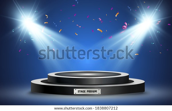 Realistic 3d Light Box Platform Background Stock Vector (Royalty Free ...