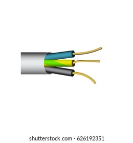 Realistic 3d Vector Electrical Cable Wires Stock Vector (Royalty Free ...