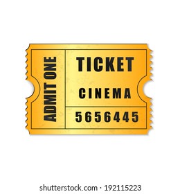 Realistic Admit One Ticket Icon Isolated Stock Vector (Royalty Free ...
