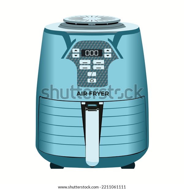 Realistic Air Fryers Vector Blue Smart Stock Vector (Royalty Free ...