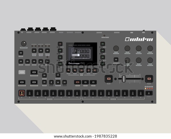 Realistic Analog Elektron Machine Vector Illustration Stock Vector ...