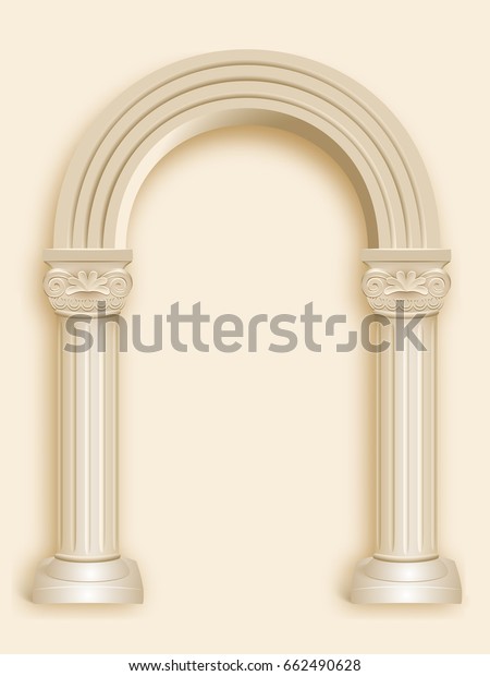 Realistic Antique Roman Column Arch Royal Stock Vector (Royalty Free ...