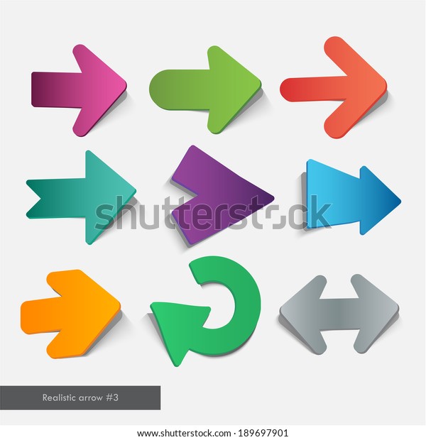 Realistic Arrow Vector Eps 10: เวกเตอร์สต็อก (ปลอดค่าลิขสิทธิ์ ...