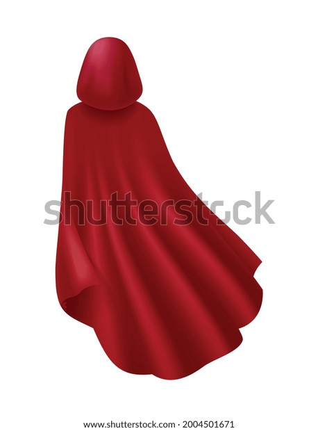 Realistic Back View Red Cape Hood Stock Vector (Royalty Free ...