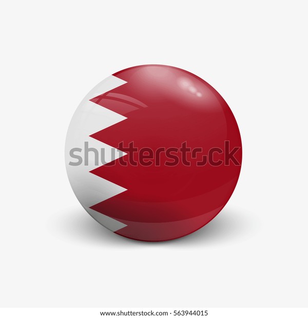 Realistic Ball Flag Bahrain Sphere Reflection Stock Vector (Royalty ...