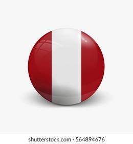 Realistic Ball Flag Peru Sphere Reflection Stock Vector (Royalty Free ...