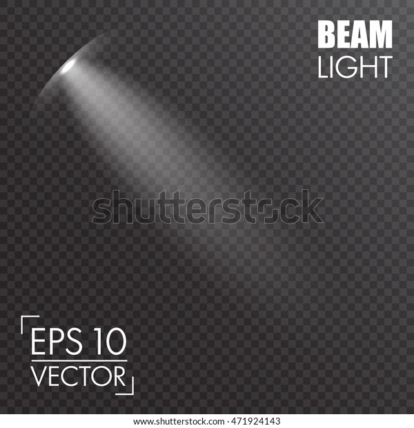 Realistic Beam Light On Transparent Background Stock Vector (Royalty ...