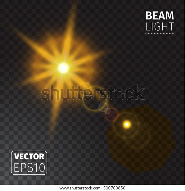 Vektor Stok Realistic Beam Lights On Transparent Background (Tanpa ...