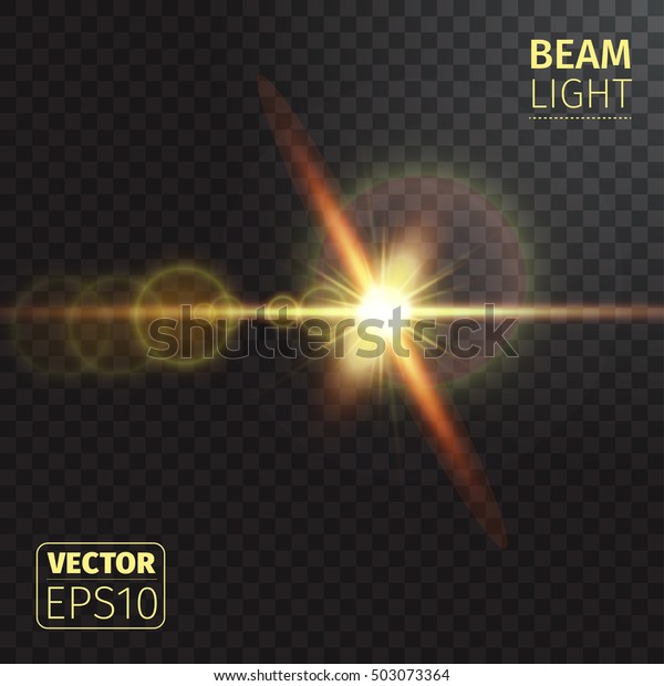 Realistic Beam Lights On Transparent Background Stock Vector (Royalty ...