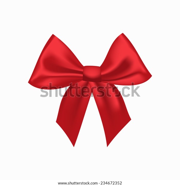 Realistic Beautiful Red Silk Bow Isolated Stock Vector (Royalty Free ...