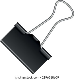 Realistic Binder Clip Paper Document Clamp Stock Vector (Royalty Free ...