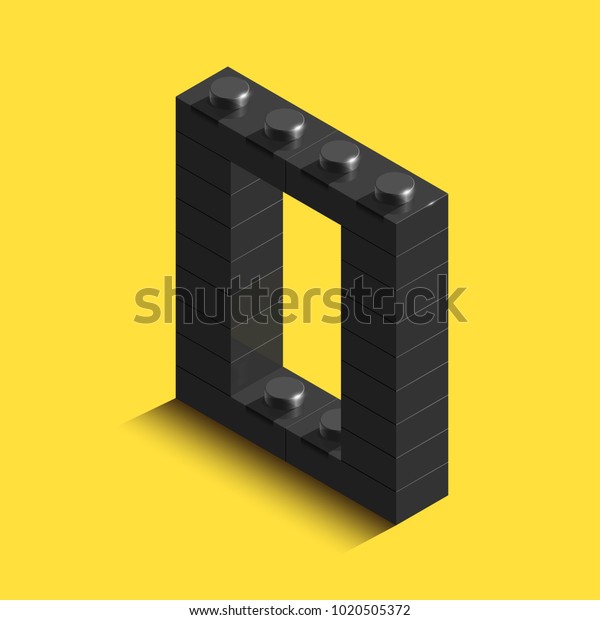 Realistic Black 3d Isometric Letter O Stock Vector (Royalty Free ...