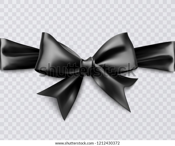 Realistic Black Bow On Transparent Background Stock Vector (Royalty ...